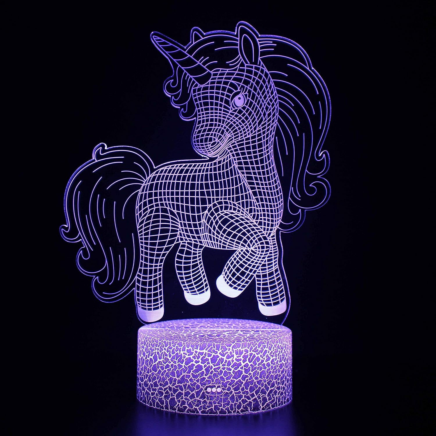 YSTIAN 3D Unicorn Night Light for Girls,LED Illusion Unicorn Lamp Touch ...