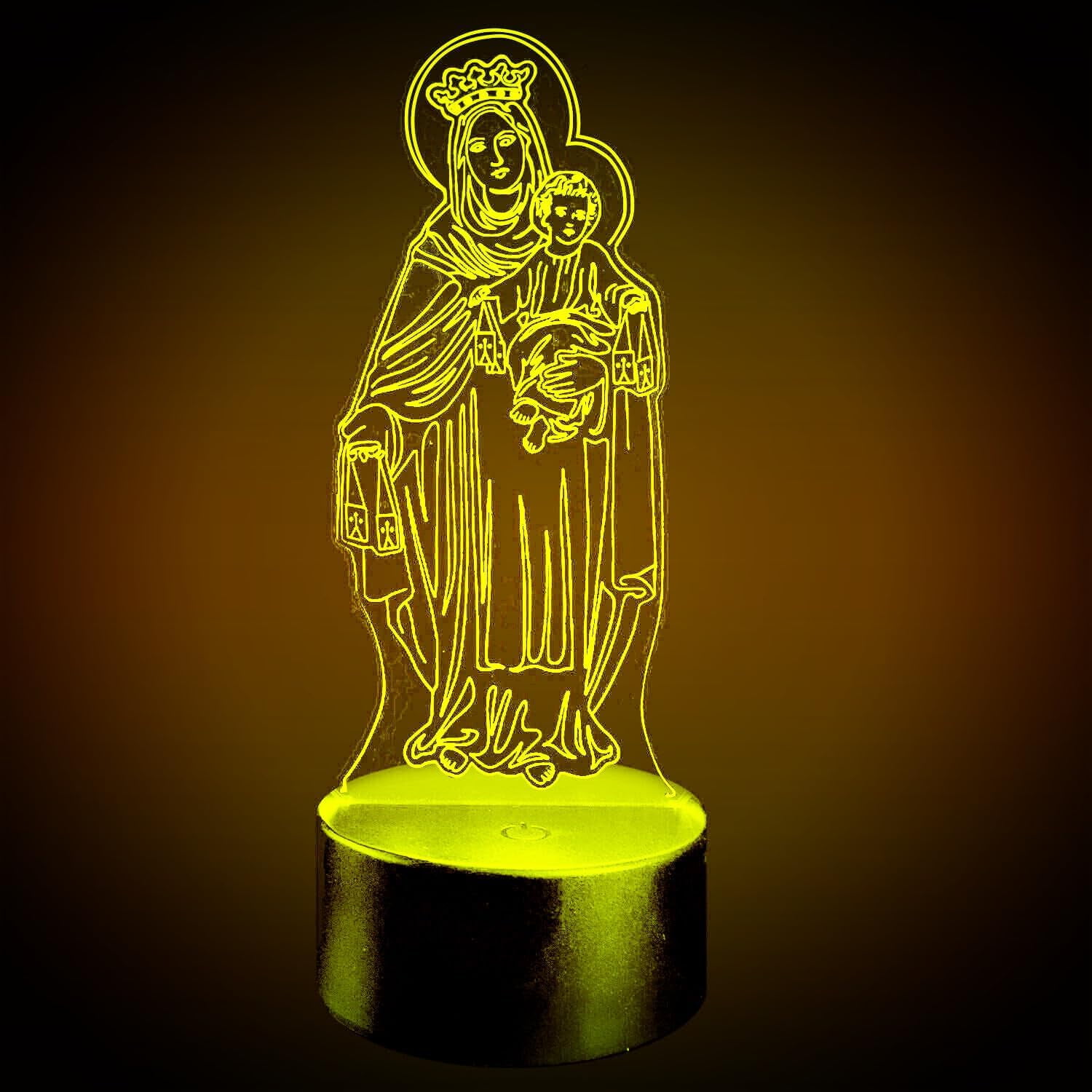 YSTIAN 3D Virgin Mary Night Light Decor Table Desk Optical Illusion ...