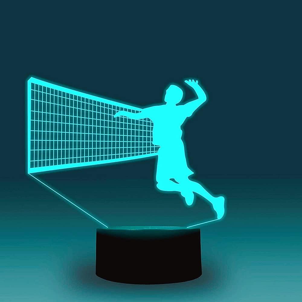 YSTIAN 3D Volleyball Night Light Table Desk Optical Illusion Lamps 7 ...
