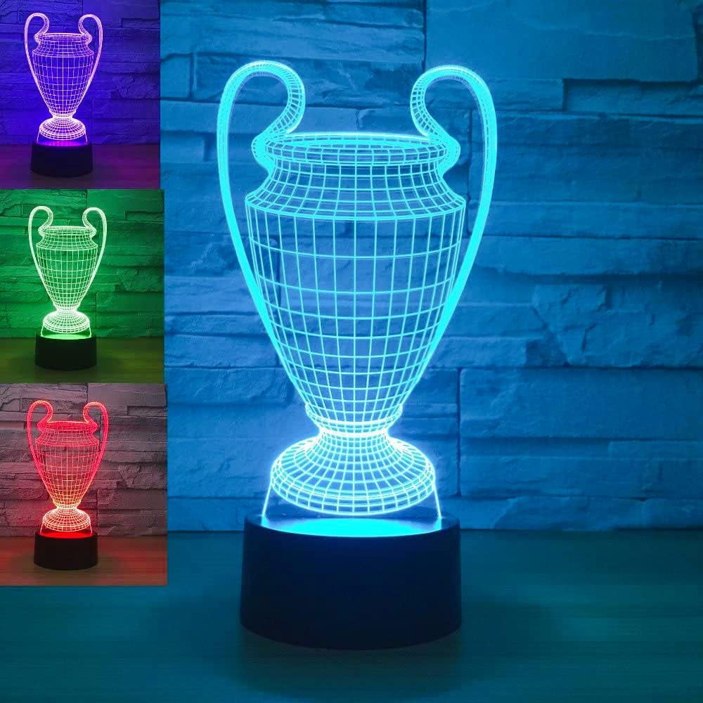 YSTIAN 3D Winner Cup Night Light Table Desk Optical Illusion leld Lamps ...