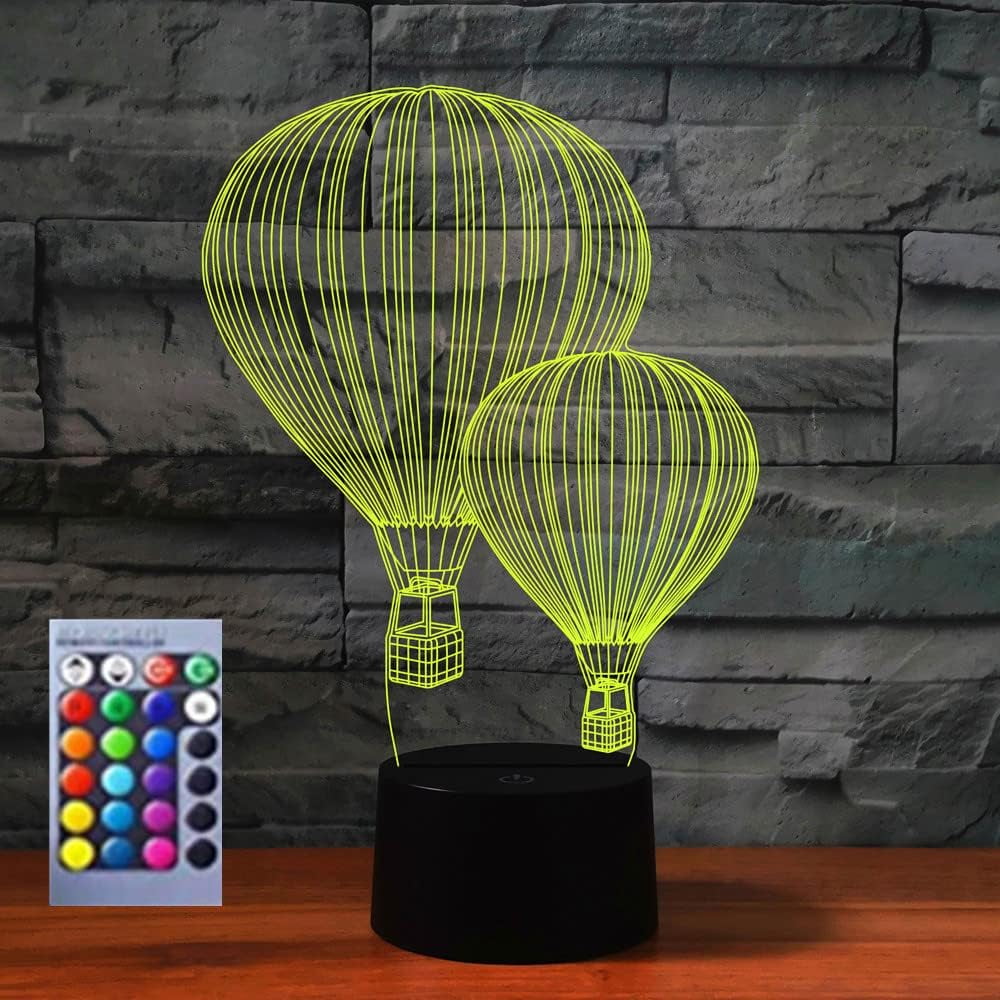 YSTIAN 3D hot air Balloon Night Light Lamp Illusion Night Light 16 ...