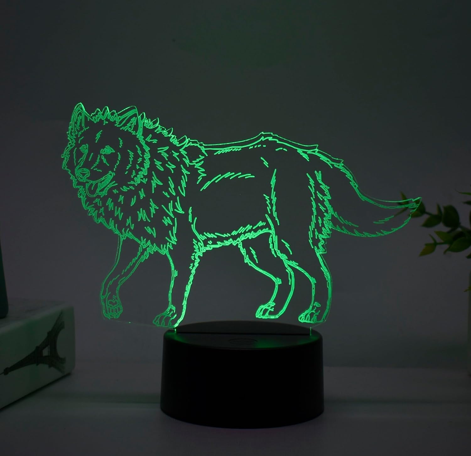 YSTIAN Animals Wolf Night Light Lamps 3D Vision Effect LED Night Lights ...