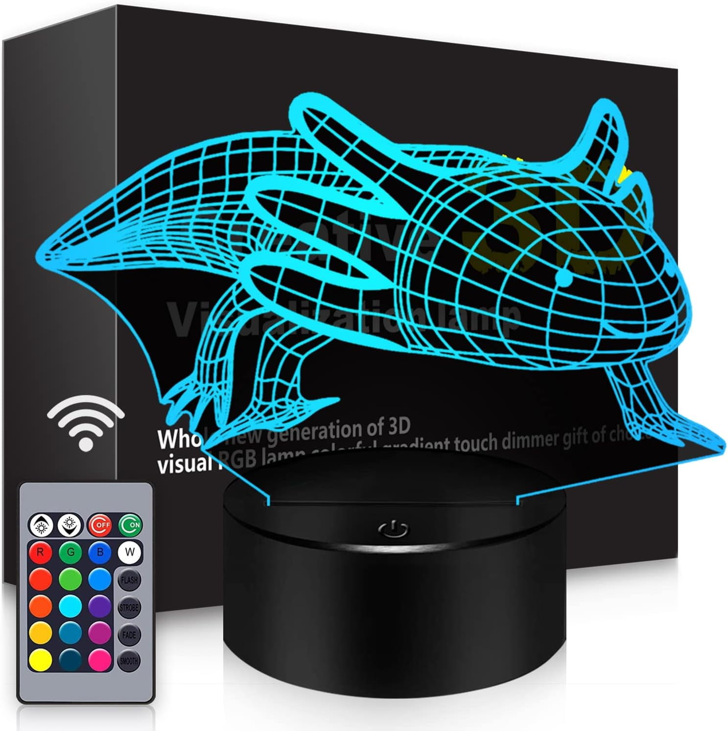 YSTIAN Axolotl Gifts Axolotl Toys 3D Night Light 3D Illusion Lamp Party ...