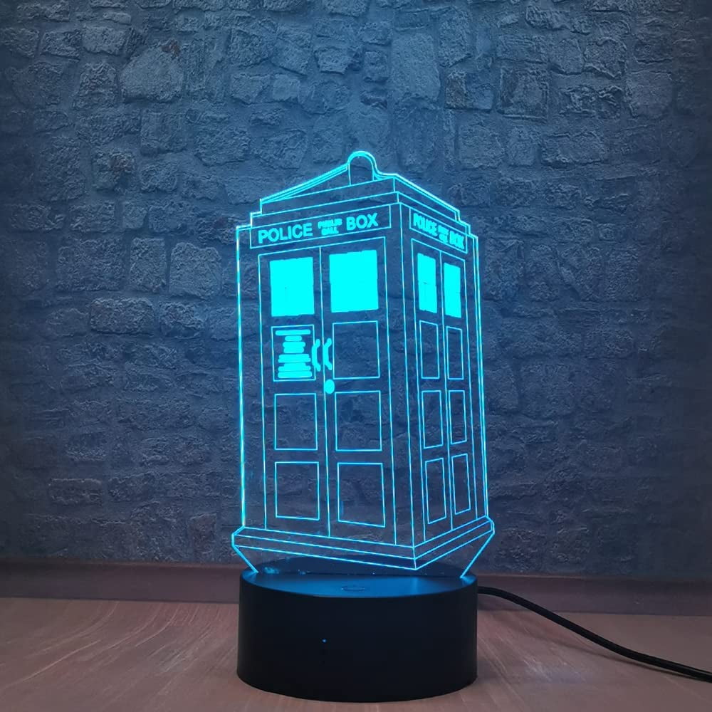 YSTIAN Big Police Box Night Light Smart Touch Remote Control LED lamp ...