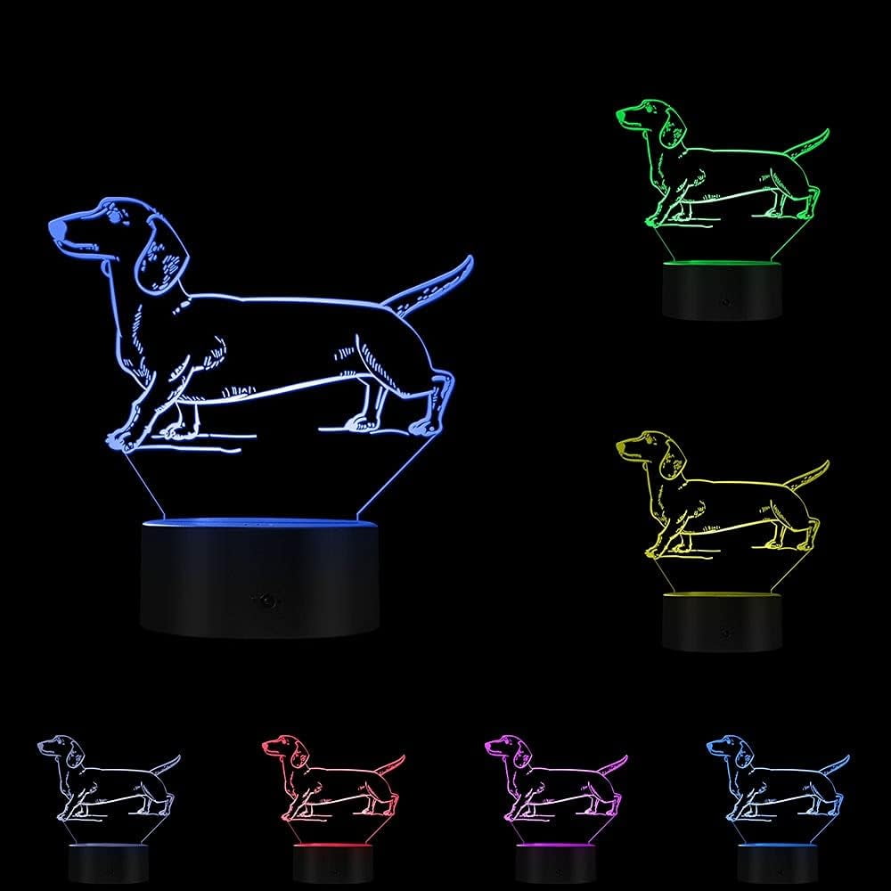 YSTIAN Dachshund 3D Light Sausage Dog Breed Wiener-Dog 3D Optical ...