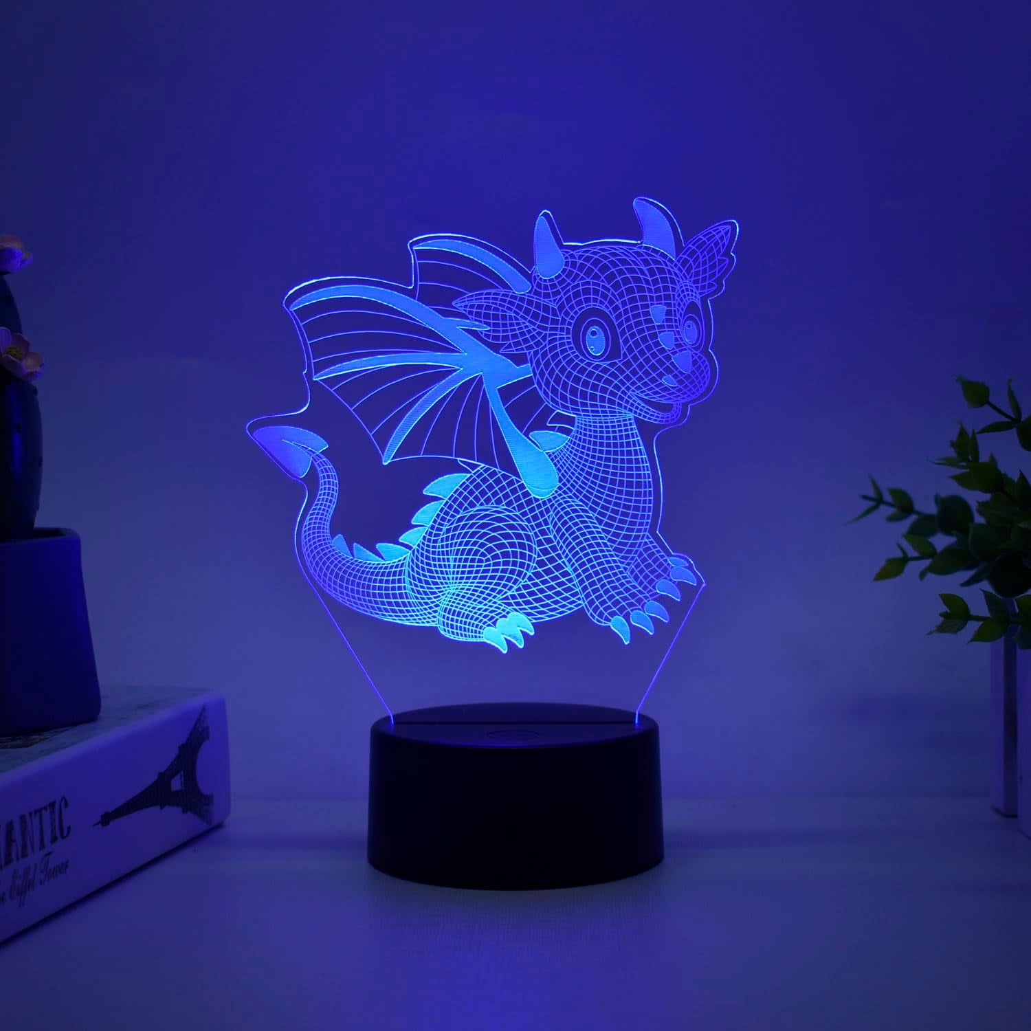 YSTIAN Dinosaur Night Light for Kids Bedroom, 16 Colors 3D Illusion LED ...