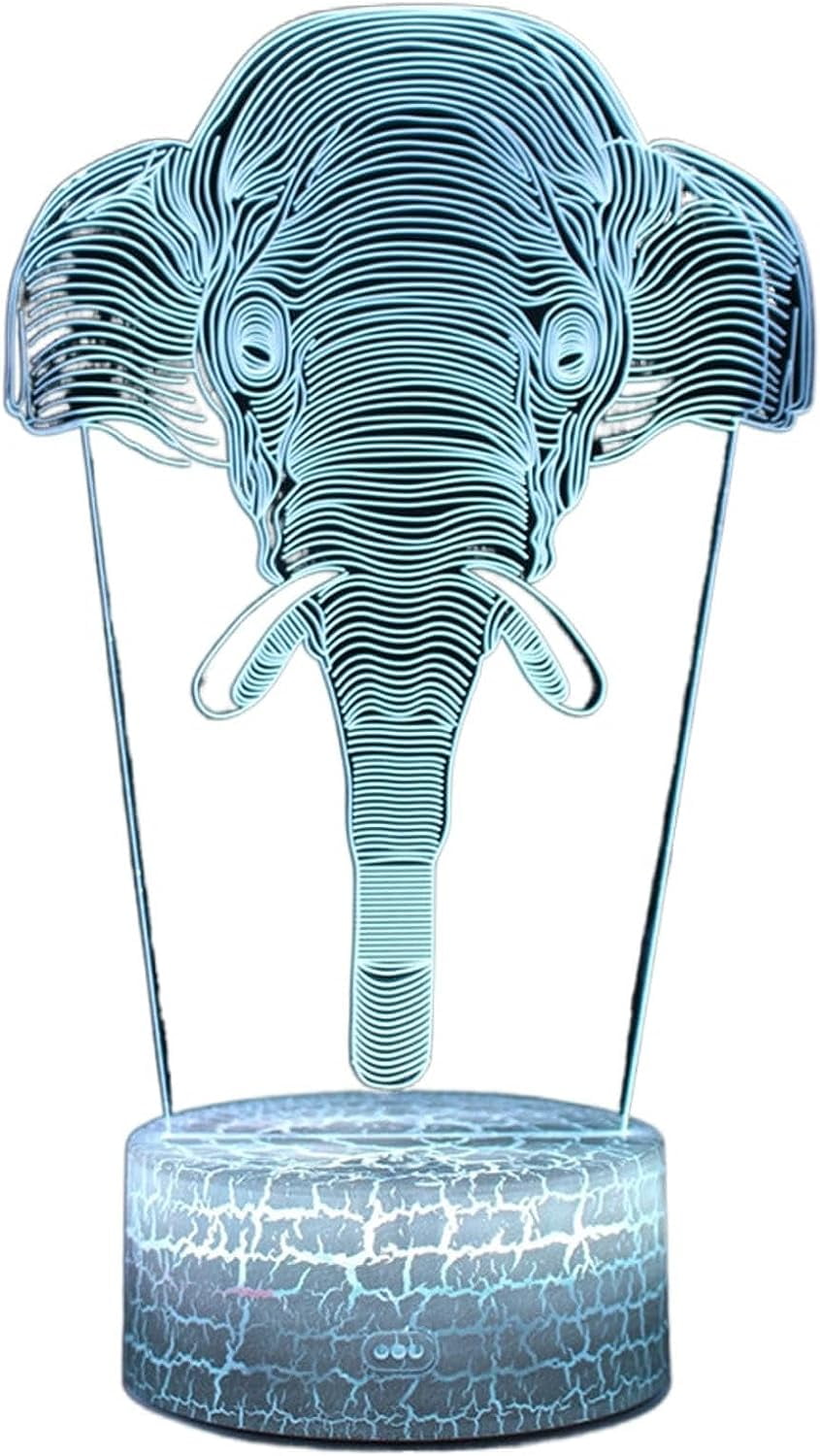 YSTIAN Elephant Type Table lamp Touch Remote Control 3D Home Room ...
