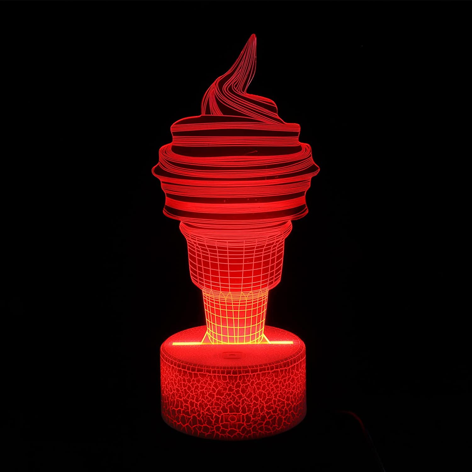 YSTIAN Led Desk Lamp 3D Illusion Night Light for 7 Colors Led Table ...