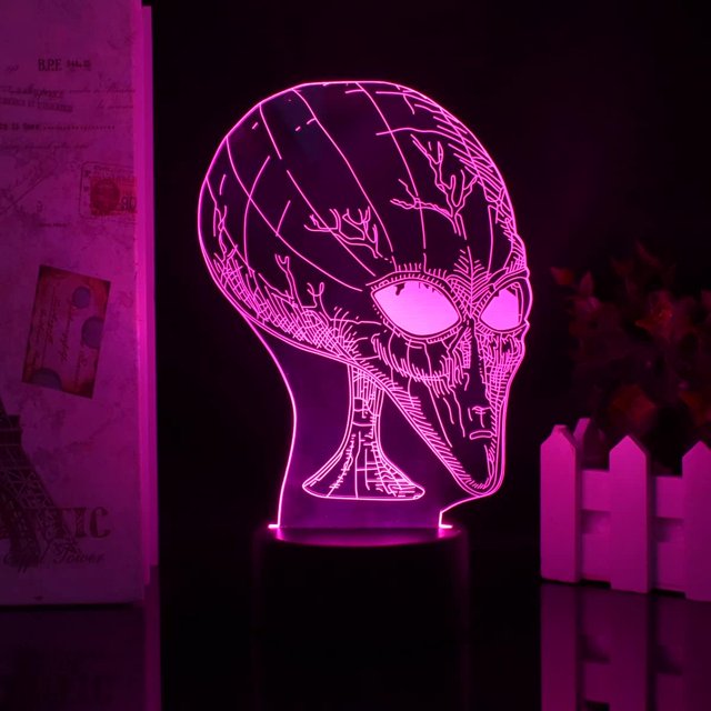 YSTIAN Martian Alien 3D Night Light Extraterrestrial Being Optical ...
