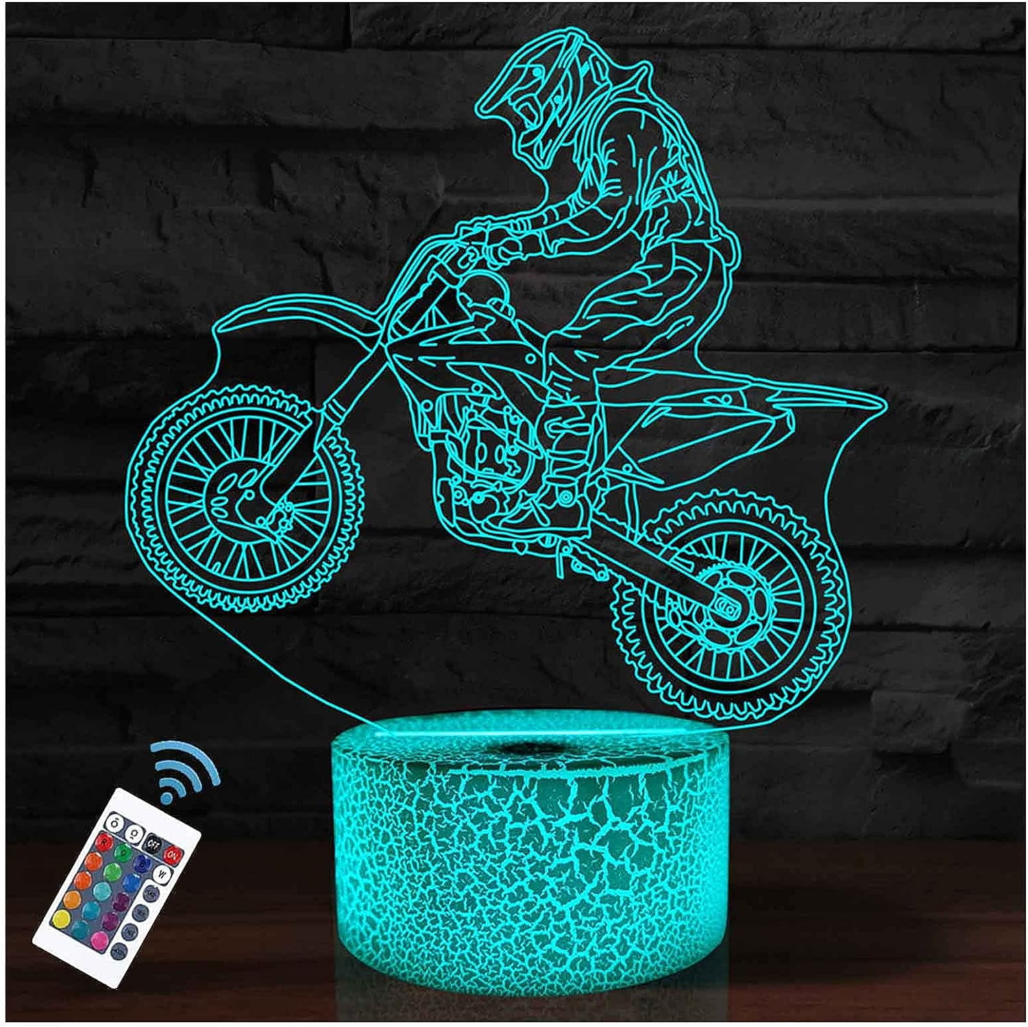 YSTIAN Motocross LED Night Light,16 Colors Remote Control & Smart Touch ...