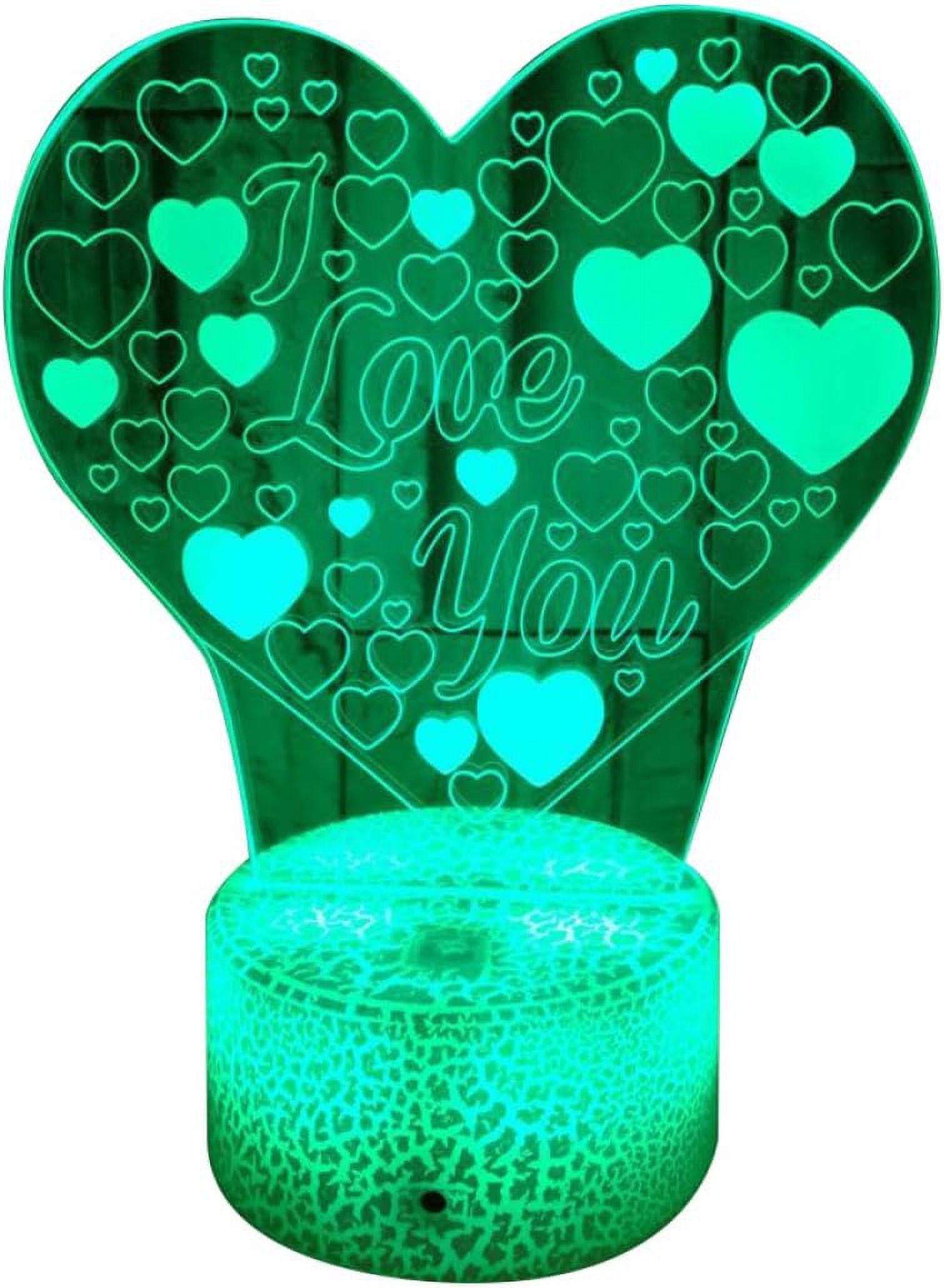 YSTIAN Night Light for Heart Night Light Heart Figurine Light Heart ...