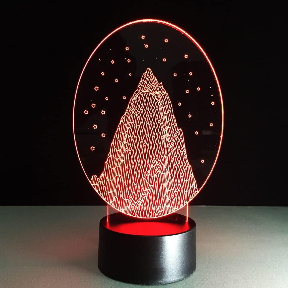YSTIAN Snow Mountain Led Night Light Novelty 3D Bulbing RGB Gradient ...