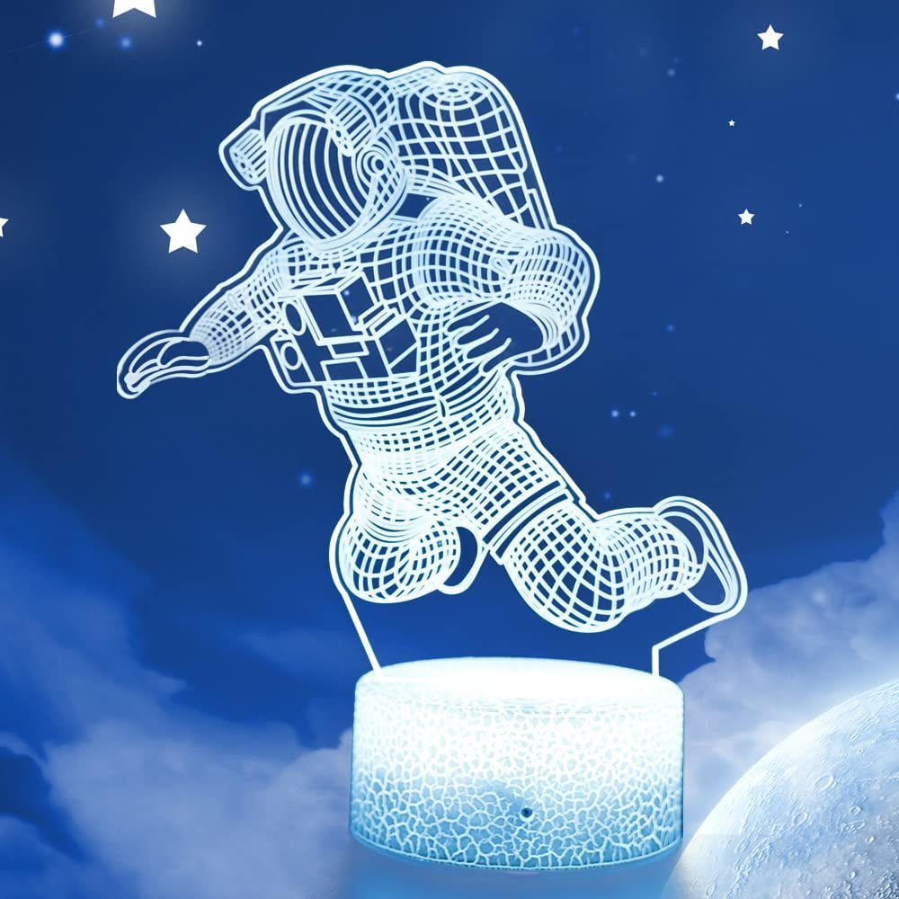 YSTIAN Spaceman 3D Night Light, Astronaut Rocket LED Illusion Lamp with ...