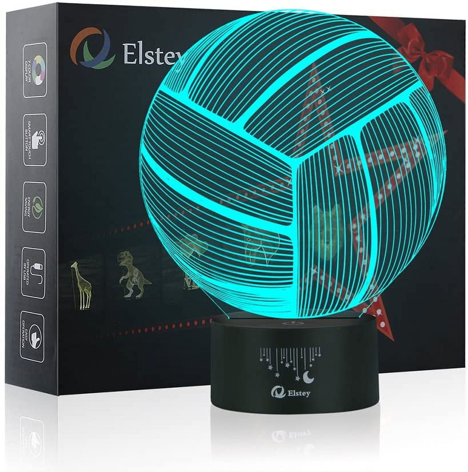 YSTIAN Volleyball 3D Lamp Optical Illusion Night Light, 7 Color ...