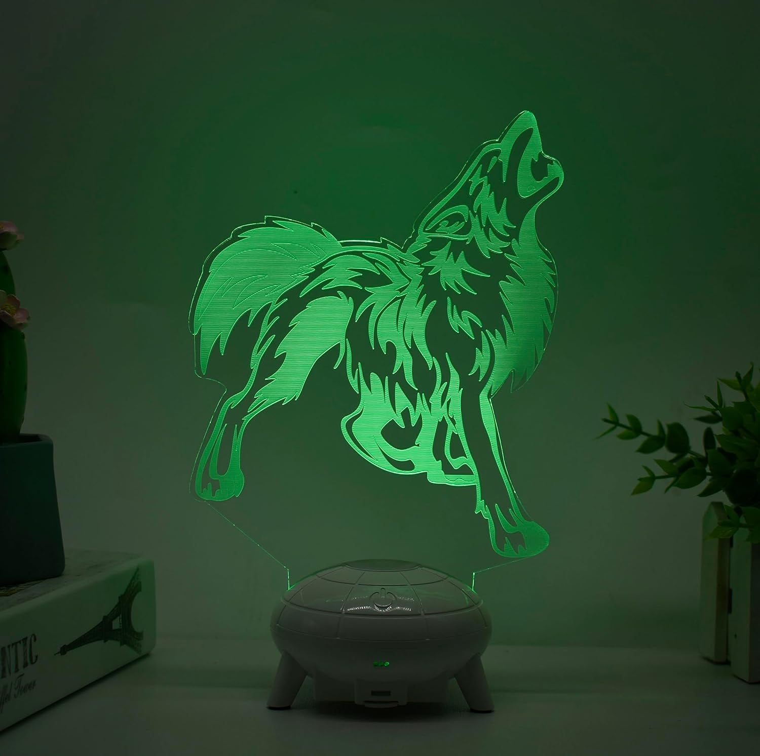 YSTIAN Wolf Illusion 3D lamp,Wolf 3D Night Light Optical Illusion USB ...