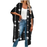 YSUEJPF Womens Summer Long Flowy Kimono Cardigans Sheer Chiffon Beach ...