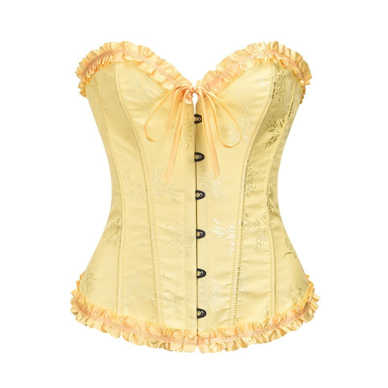 Ysywhue Womens Lace Up Boned Overbust Corset Top Overbust Lace Up