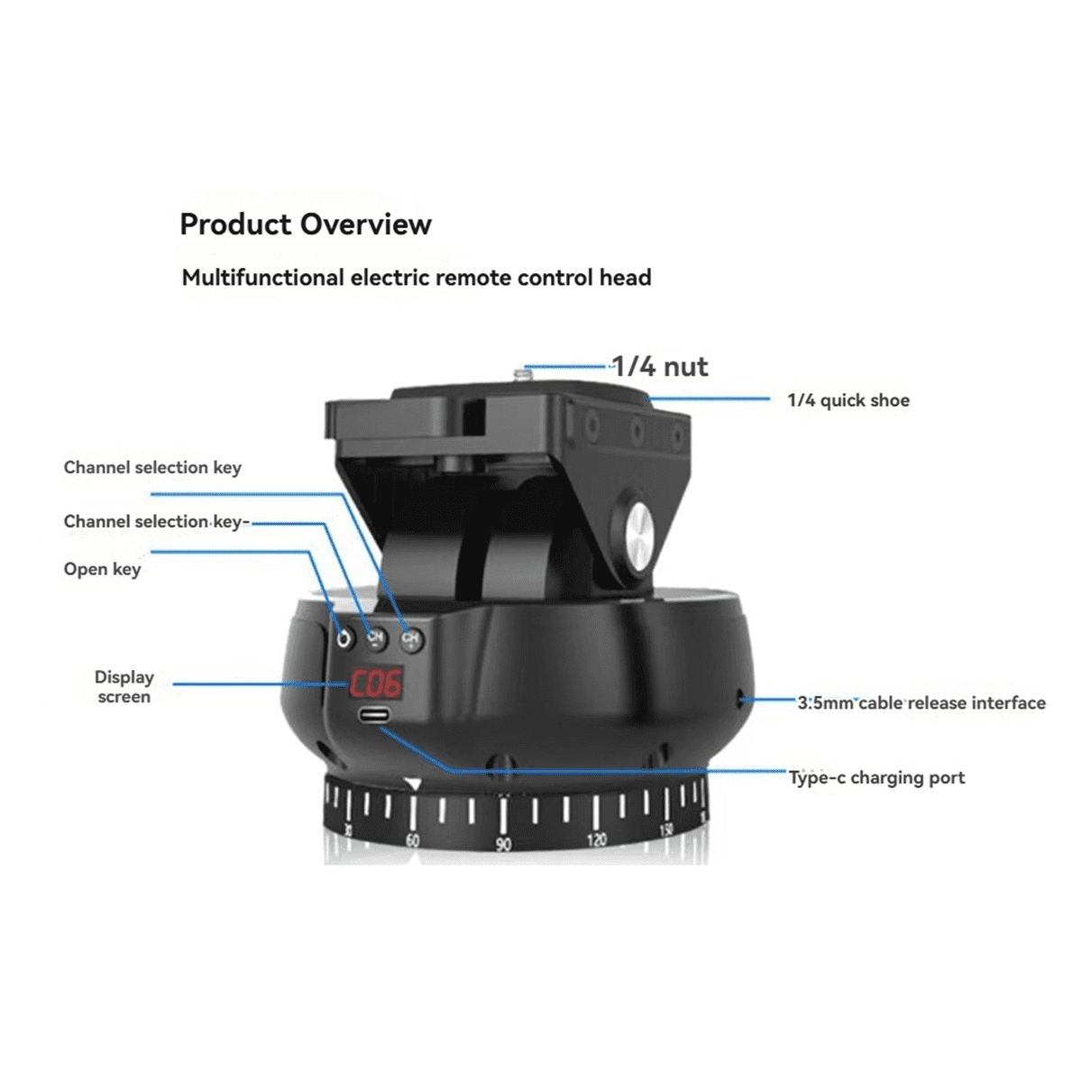 YT-1200 Auto Motorized Rotating Panoramic Remote Control Pan Tilt Video ...