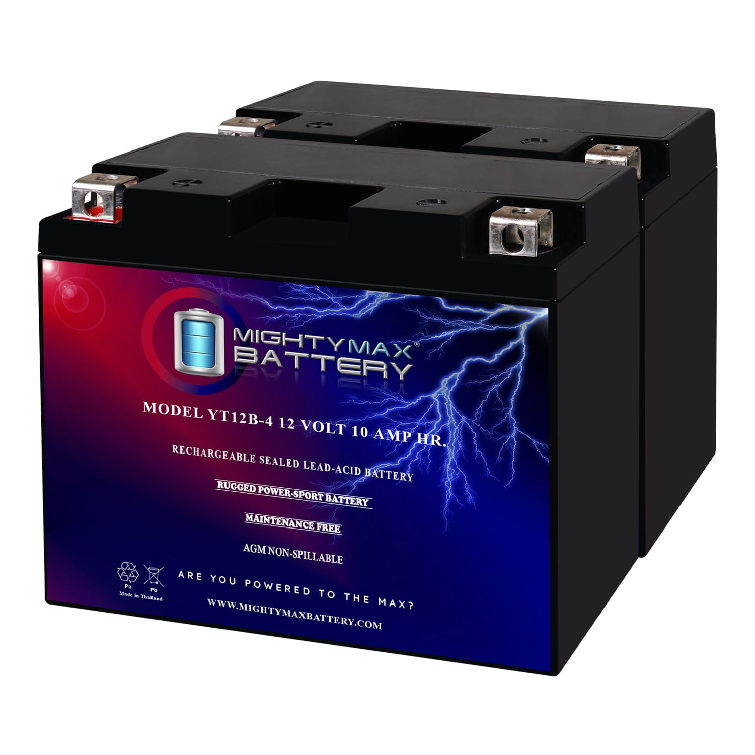 YT12B-4 12V 10Ah Replacement Battery compatible with Yamaha FZ6, R XJ6 ...