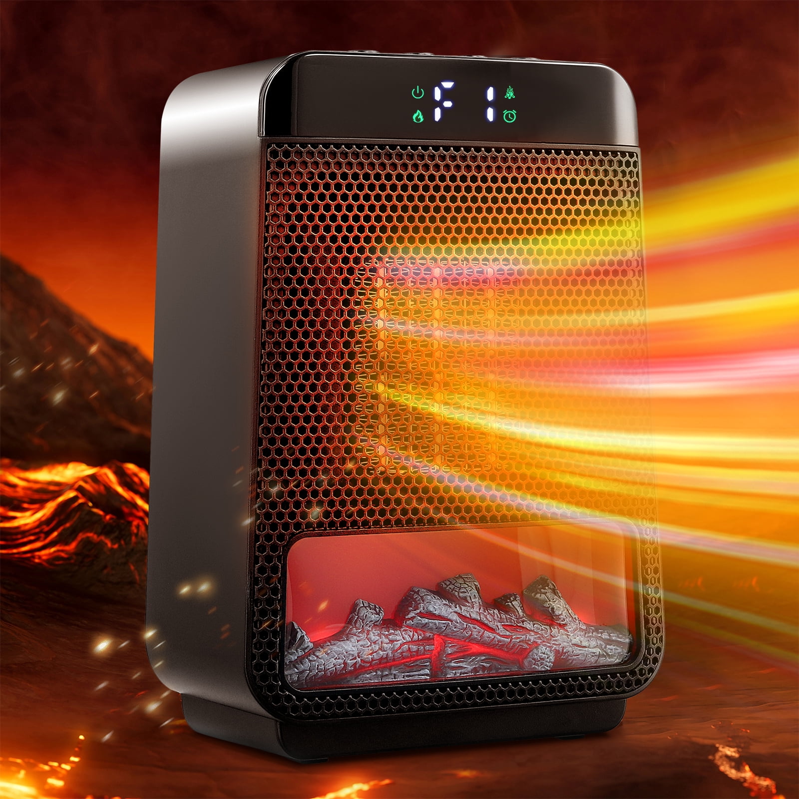 YTAKY 1500W Space Heater, Ceramic Small Fan Heater for Indoor Use, 2S ...