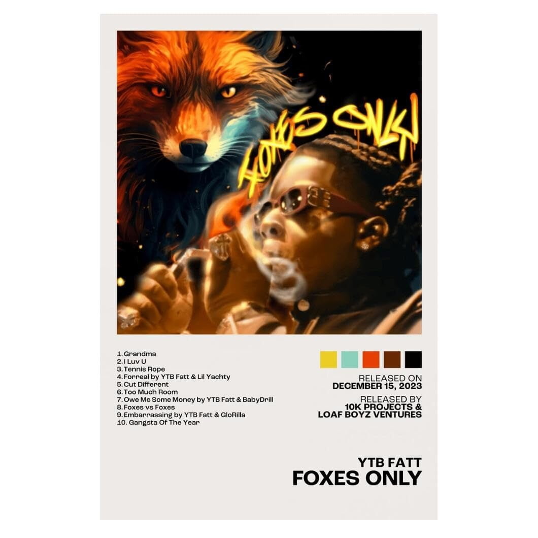 YTB Fatt - Foxes Only Album Cover Music Poster Cool Home Decor For ...