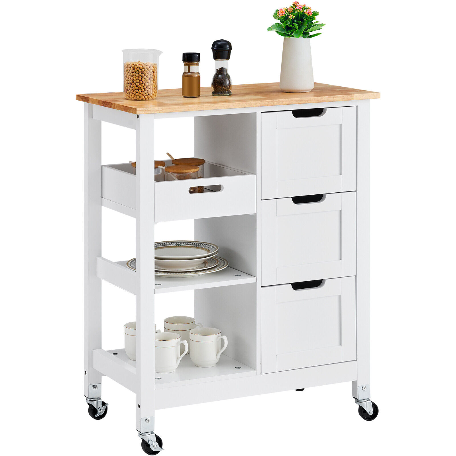 YTBW Kitchen Island Cart Rolling Storage Cabinet On Wheel With Drawer ...