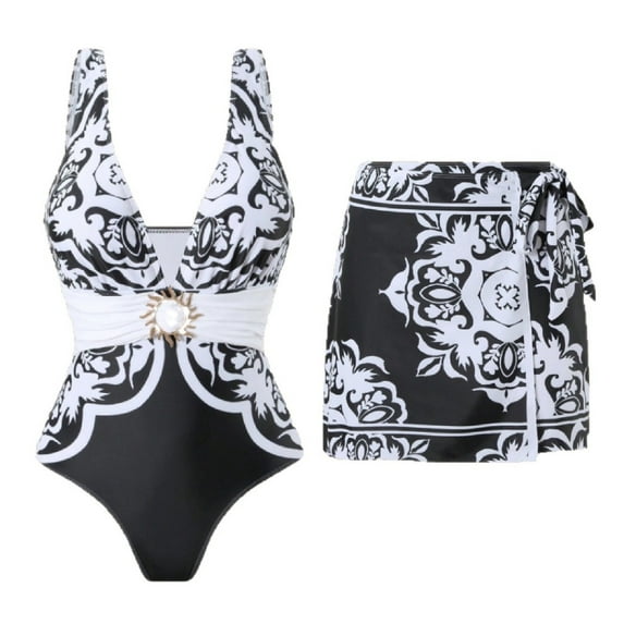 YTCAMLO 2 Piece Swim Suits for Women Deep V Neck Bathing Suit Women's ...