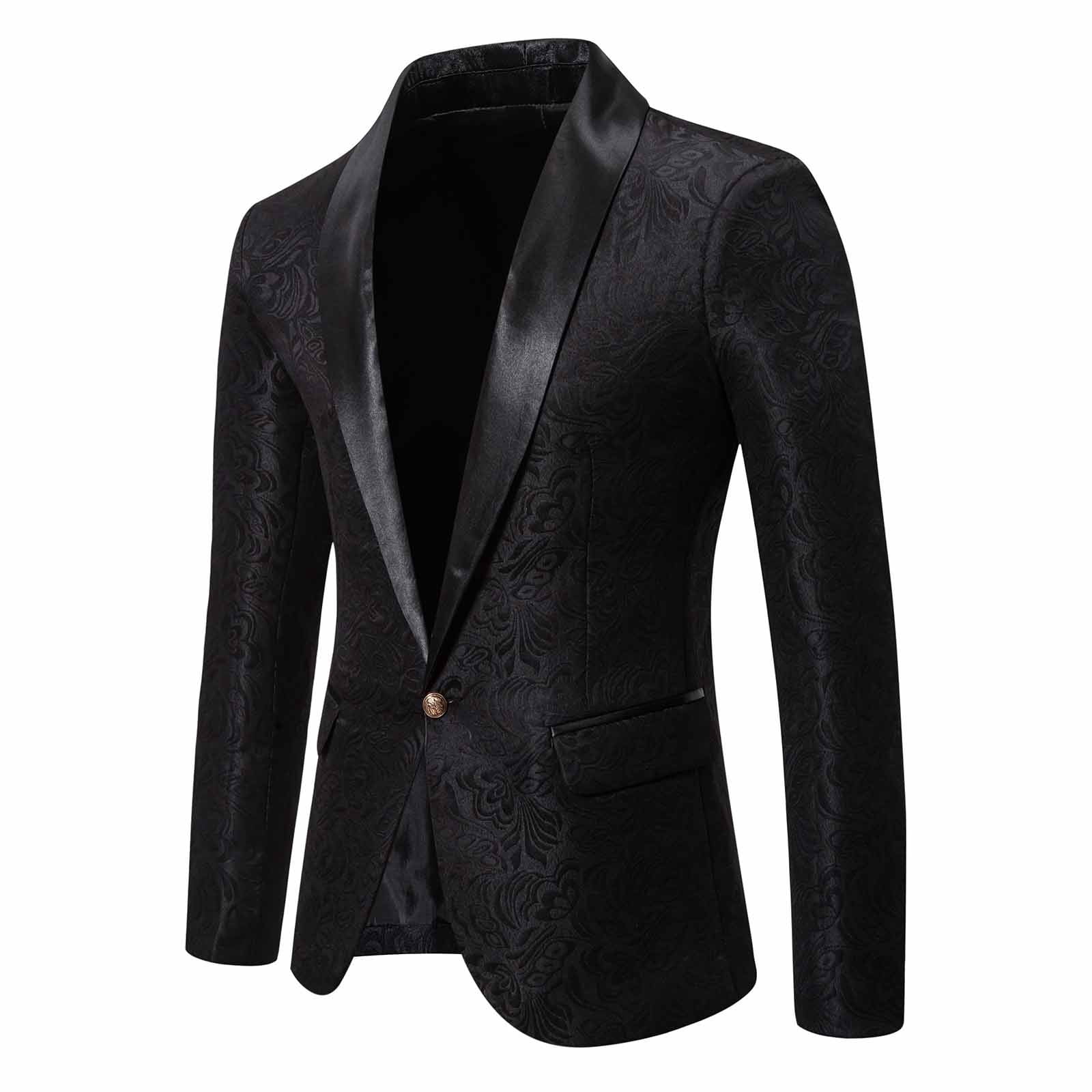 YTCAMLO Men's Floral Tuxedo Suit Jacket Slim Fit Dinner Jacket Paisley ...