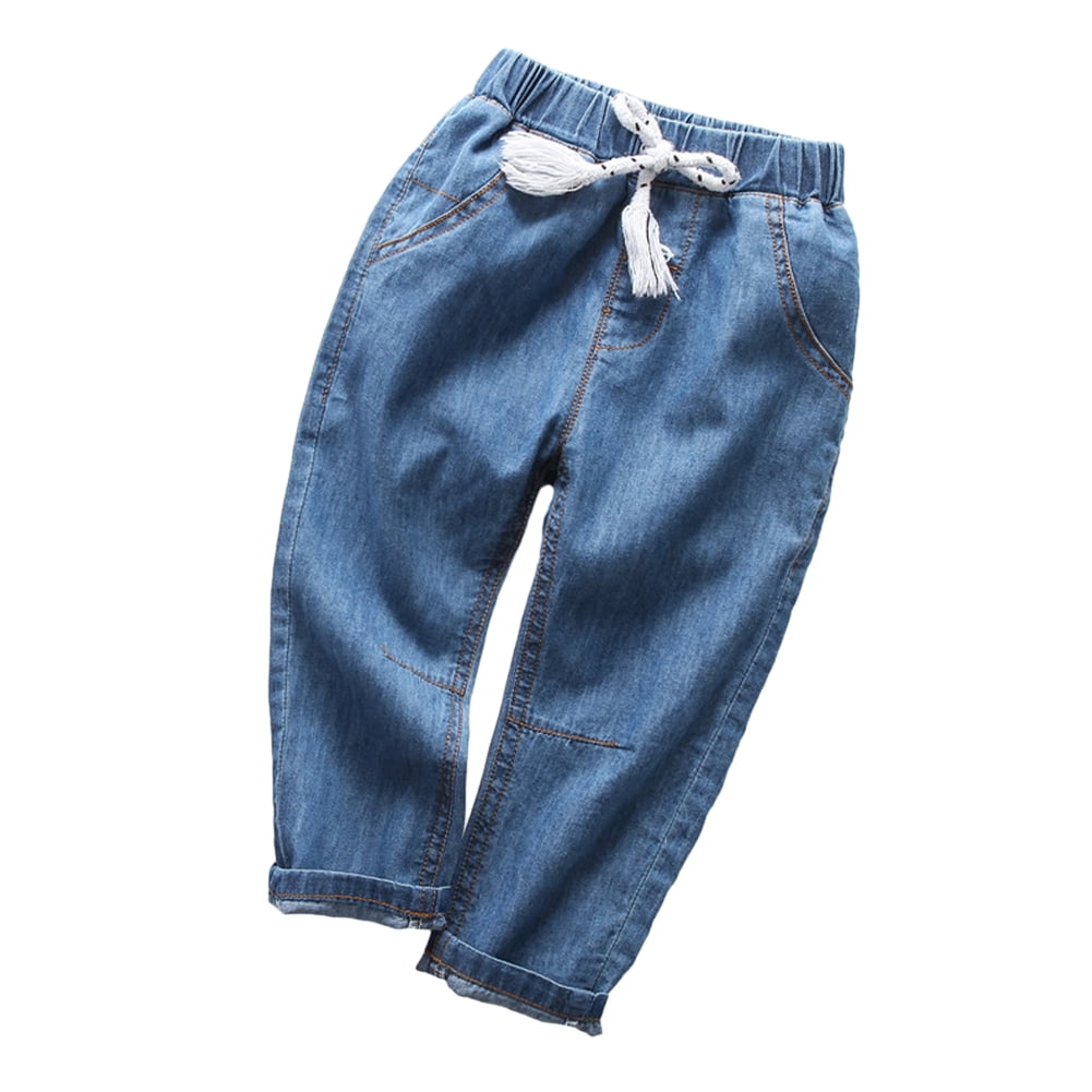 YTDSCS 2-10T Kids Denim Pants Jeans Trousers Denim Sweatpants with ...