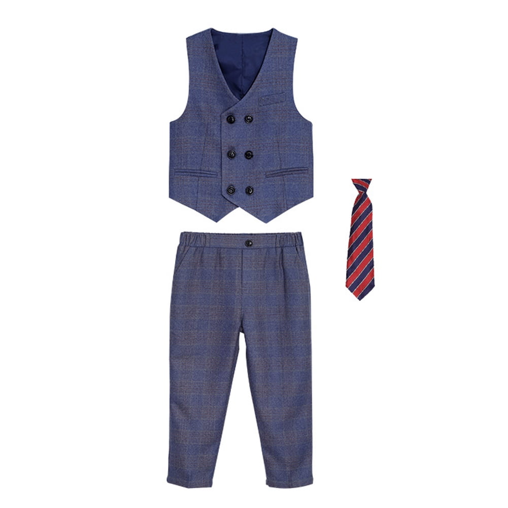 YTDSCS 3PCS Boys Gentleman Suit Set for Kids Baby Vest+ Pants Necktie ...