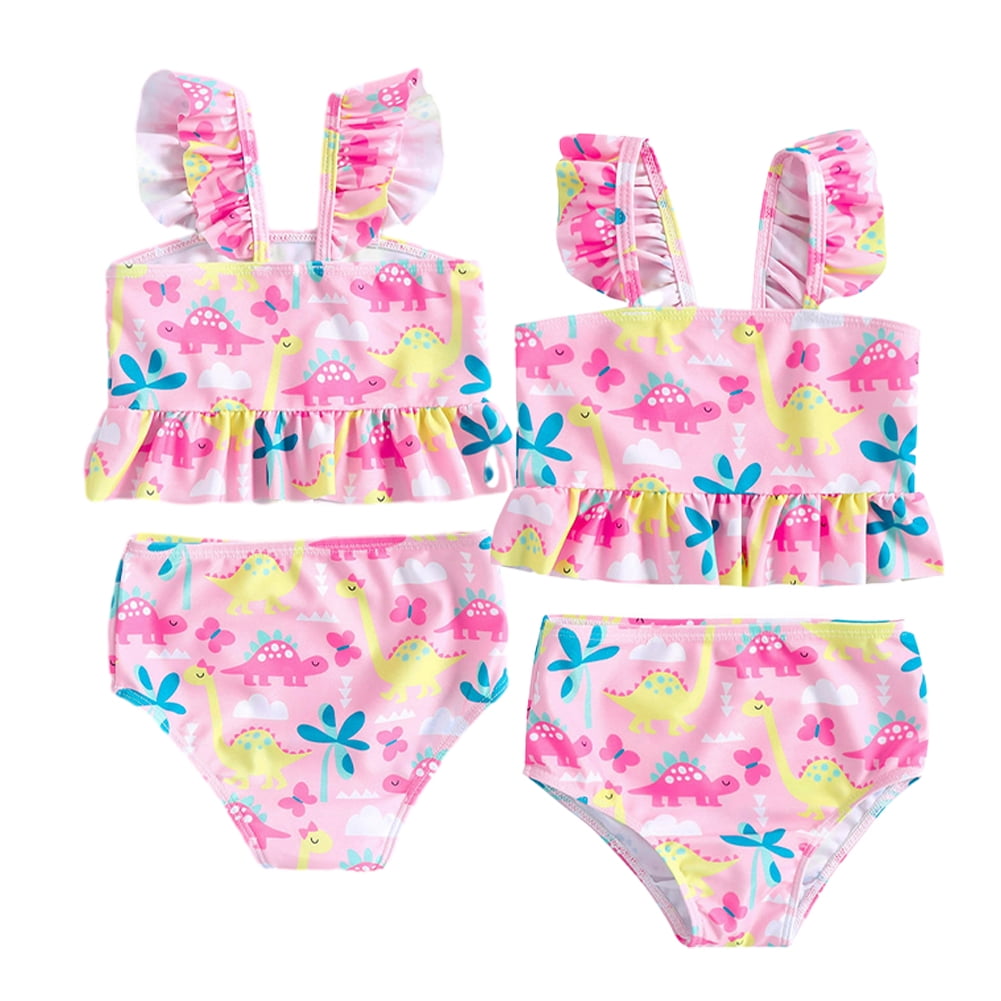 YTDSCS Baby Girls 2 Pieces Swimsuits Fashion Bikini Cartoon Printed ...
