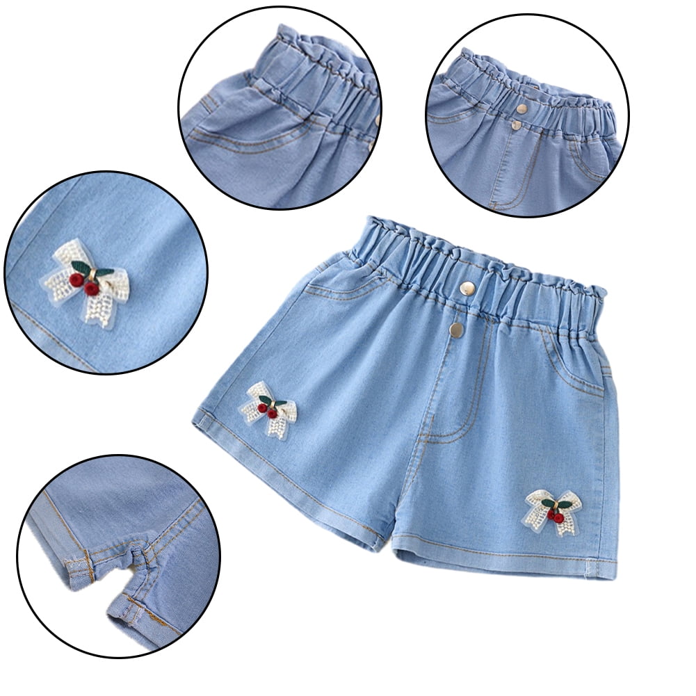 YTDSCS Girls Denim Jean Shorts for Kids Toddler Teen Cotton Denim ...