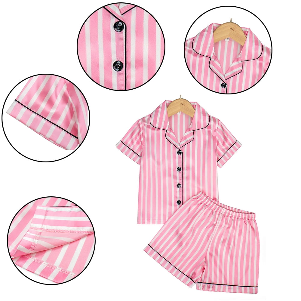 YTDSCS Kids Baby Girls Summer Silk Pajamas Pjs Set Shorts Silk ...