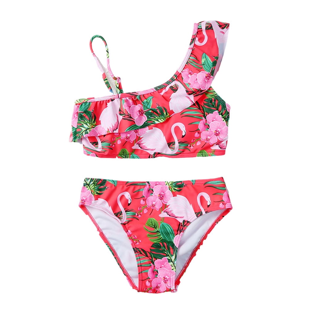 YTDSCS Kids Girls Bikini Swimsuits Toddler Two-Piece Halter Crop Tops ...