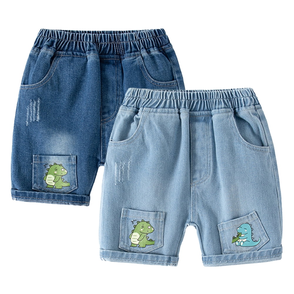YTDSCS Kids Toddler Boys Summer Denim Shorts Elastic Waist Cartoon ...