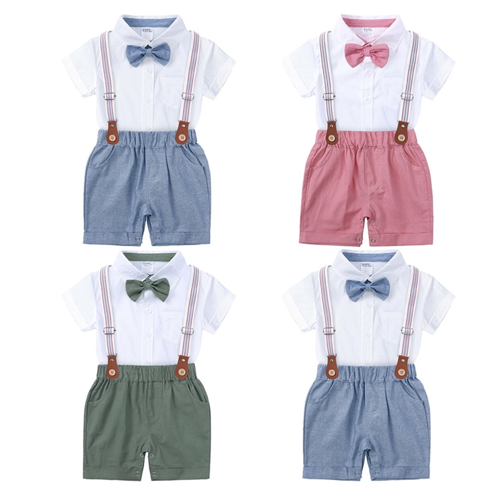 YTDSCS Newborn Baby 2Pcs Short Sleeve Gentleman Outfits Suits for Boys ...