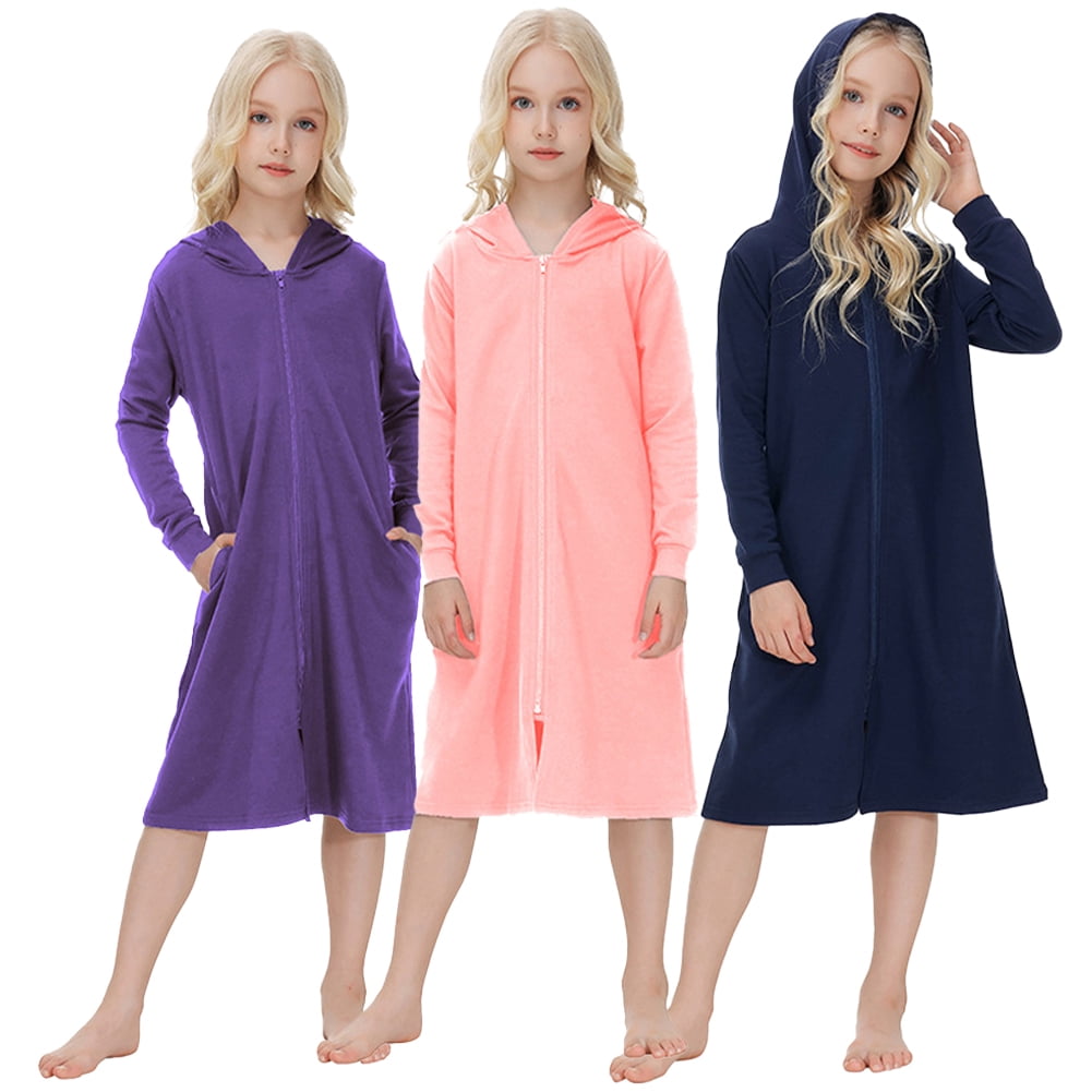 YTDSCS Teen Boys Girls Fuzzy Bathrobes Soft Hooded Robe Cartoon Pajamas ...