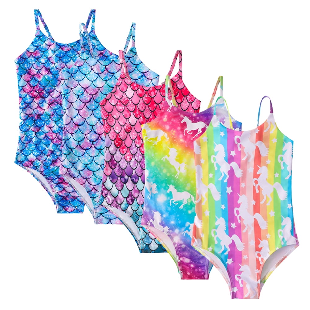 YTDSCS Toddler Kids Girls Halter Swimsuit Fish Scale Print One Piece ...
