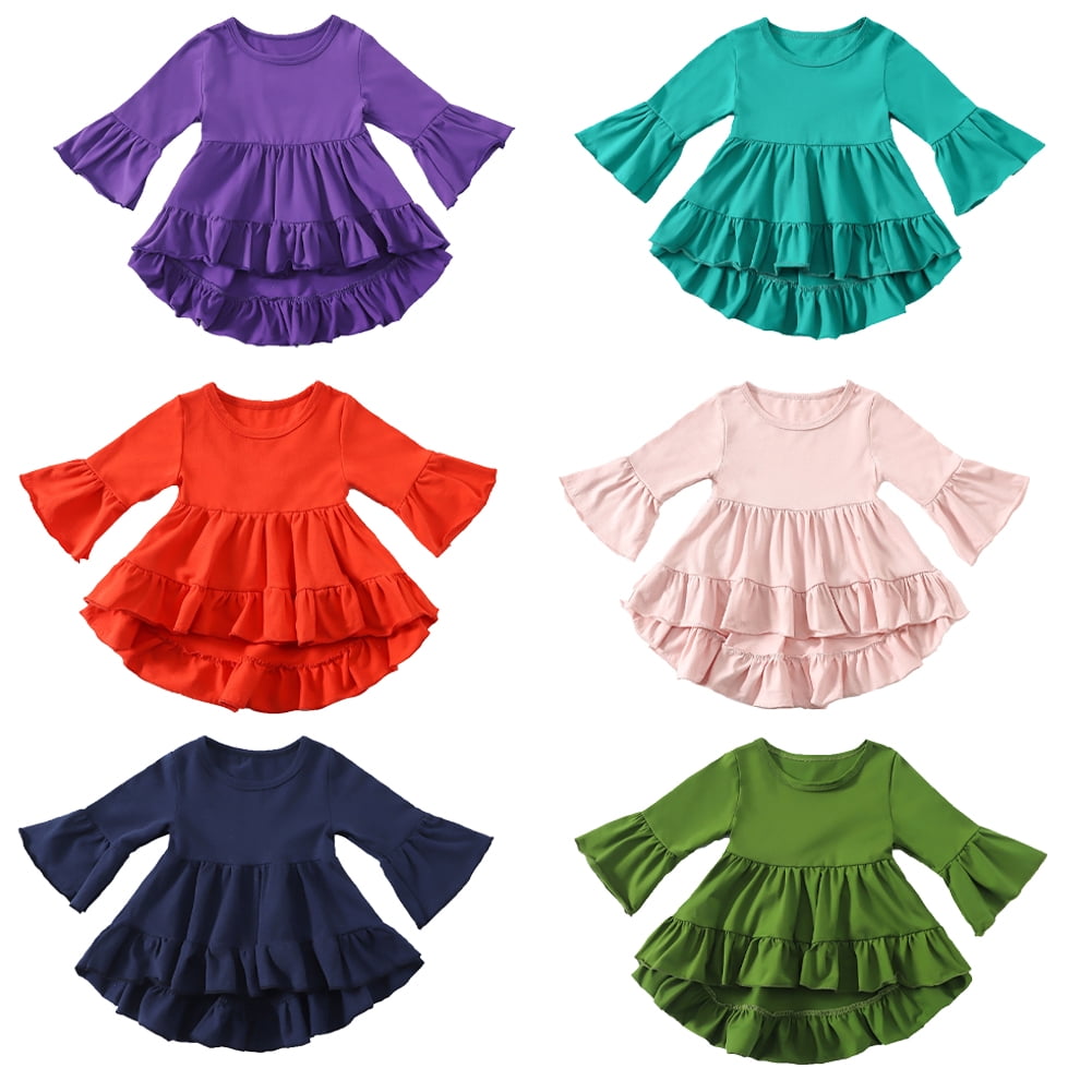 YTDSCS Toddler Kids Spring Summer T-Shirt for Girls 1-6T Baby Solid ...