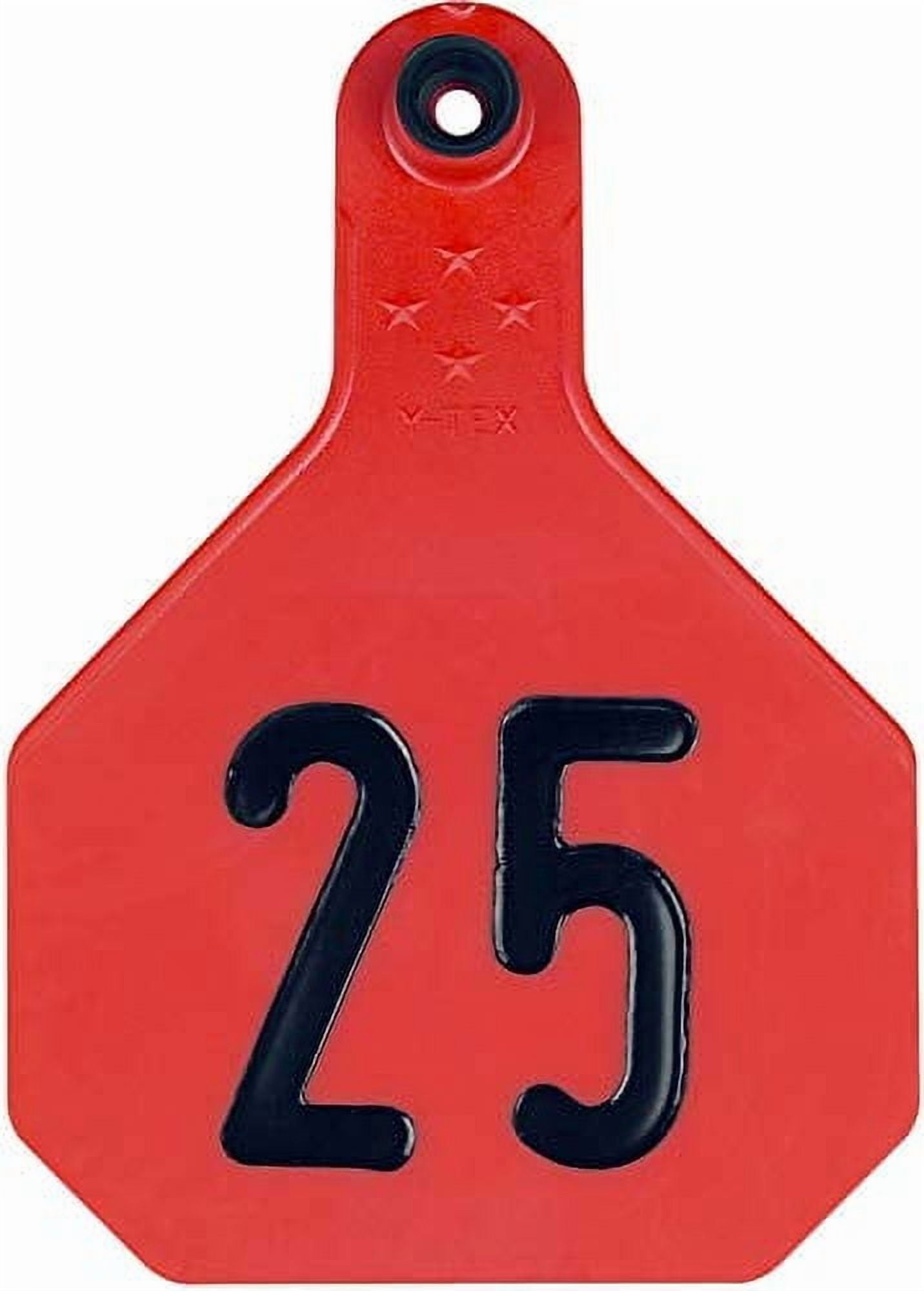 YTEX 4 Star Large Red Cattle Ear Tags Numbered 1-25 - Walmart.com