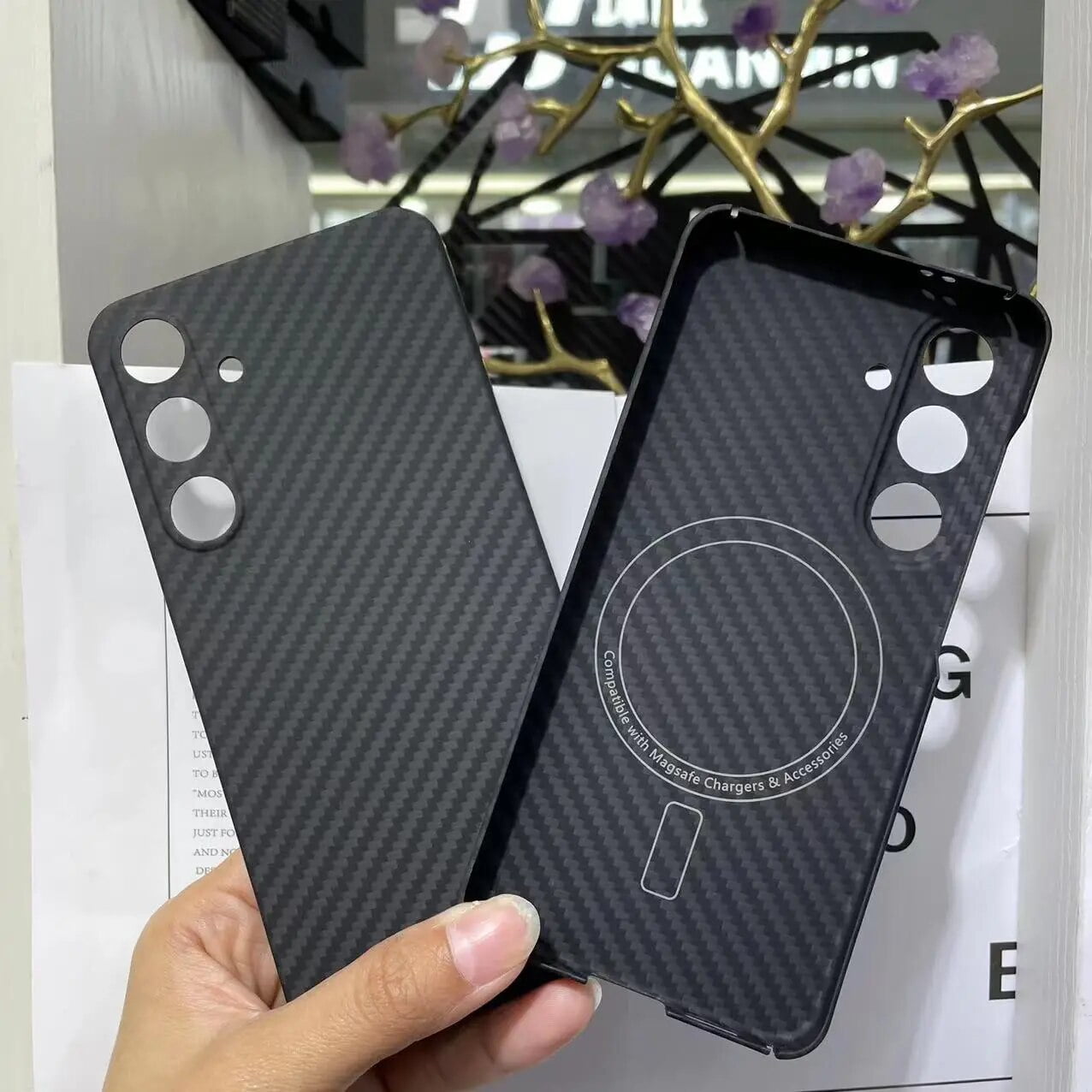 YTF-Carbon Carbon fiber case for Samsung Galaxy S24 ultra Anti-fall Aramid Fiber S24 case Slimv ...