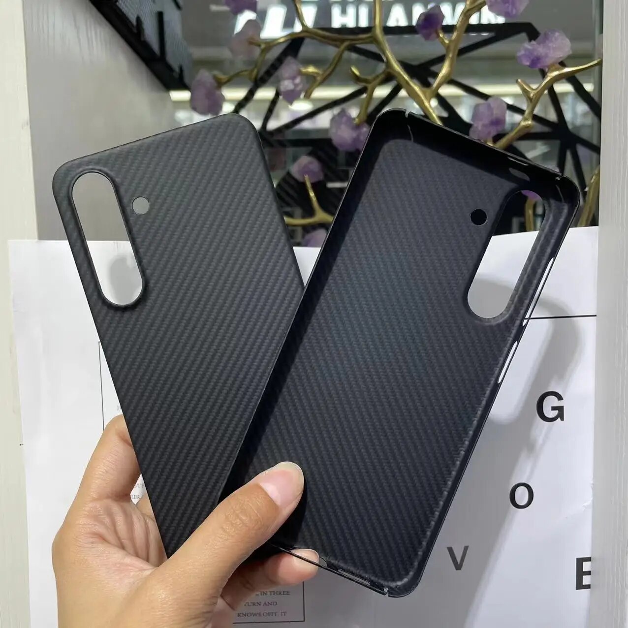 YTF-Carbon Original carbon fiber case for Samsung Galaxy S24 ultra Anti-fall Aramid Fiber S24 ...