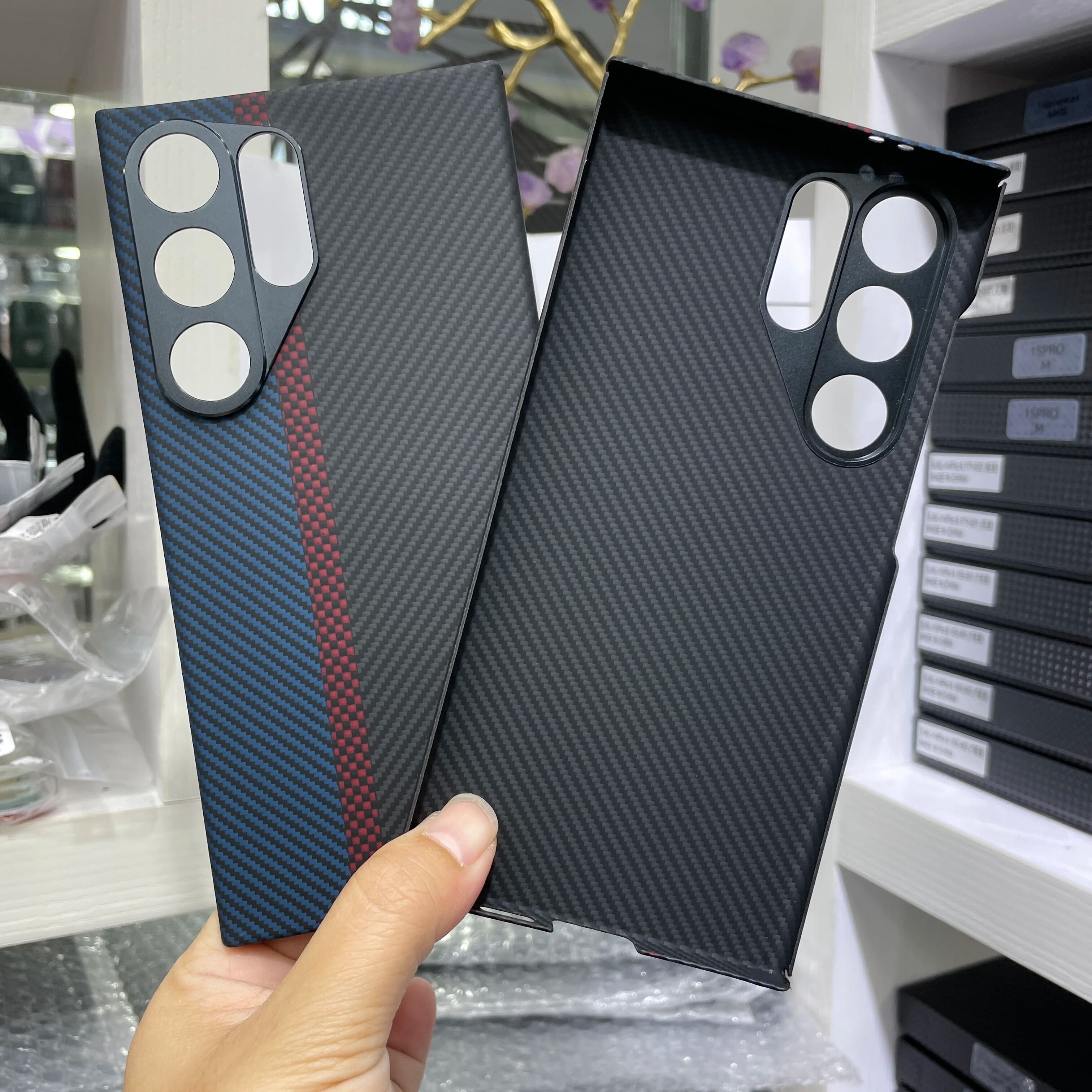 YTF-Carbon Original carbon fiber case for Samsung Galaxy S24 ultra Anti-fall Aramid Fiber S24 ...