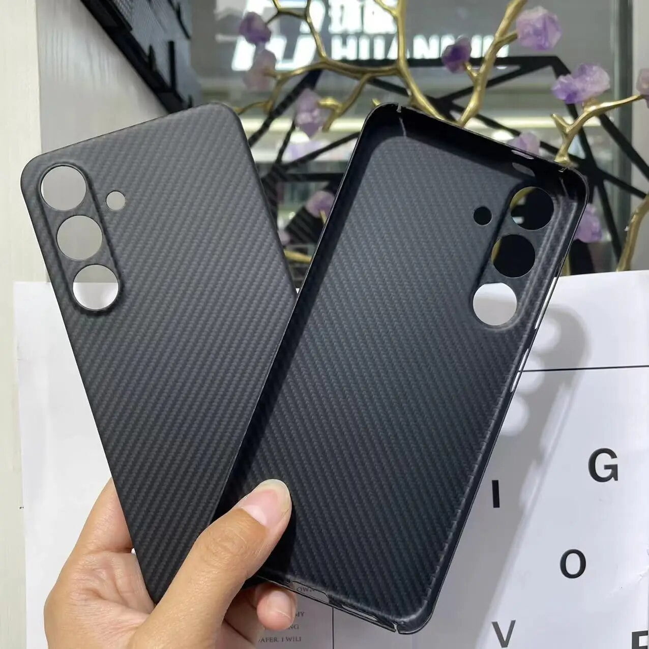 YTF-Carbon Original carbon fiber case for Samsung Galaxy S24 ultra Anti-fall Aramid Fiber S24 ...