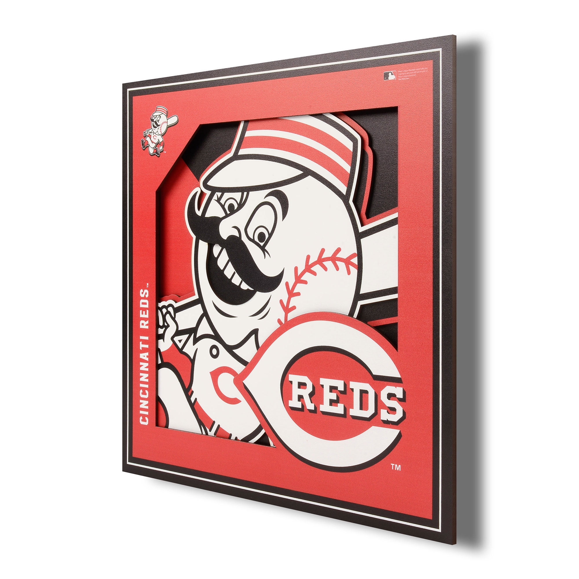 YTF MLB Cincinnati Reds 3D Logo Series Wall Art 12x12 - Walmart.com