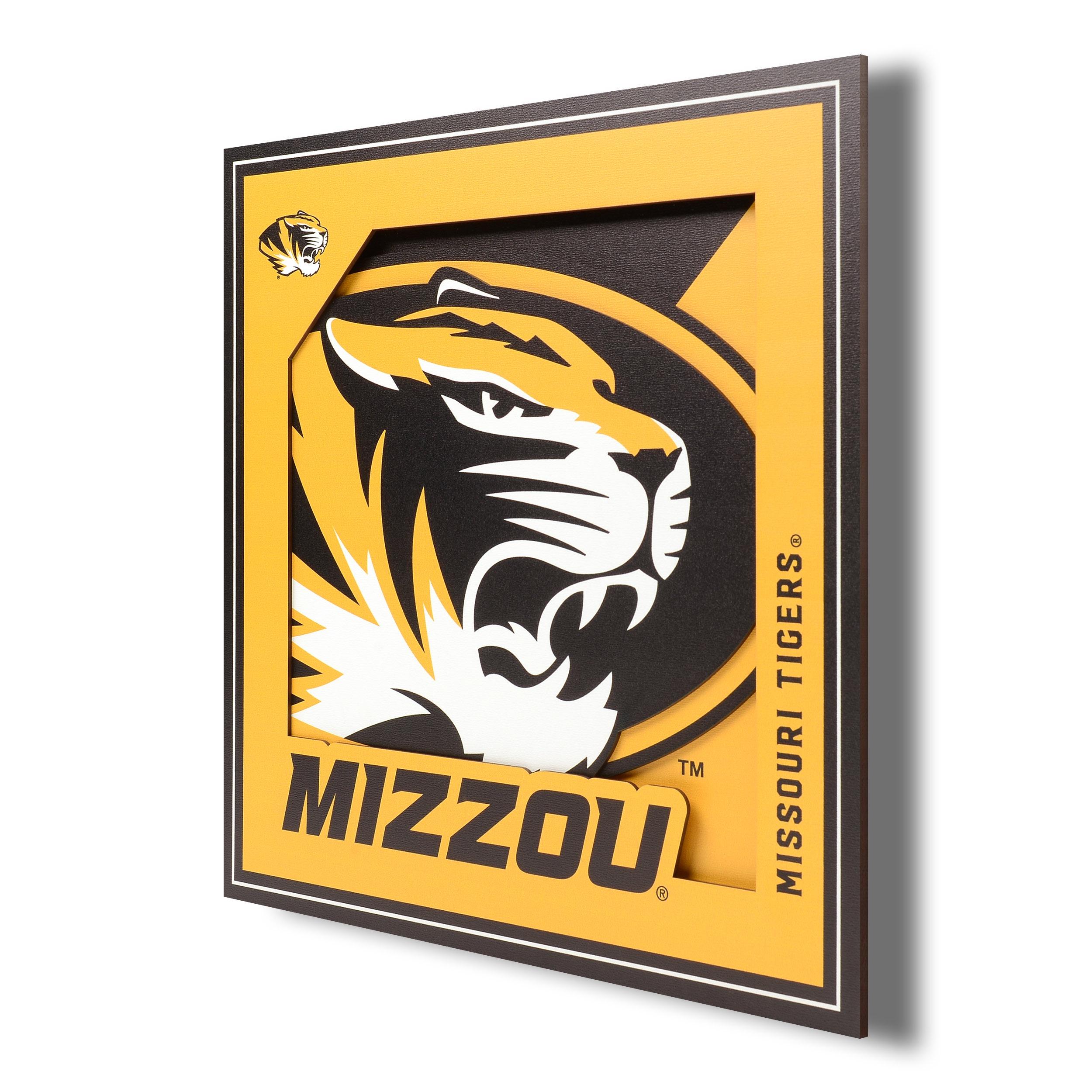 YTF NCAA Missouri Tigers 3D Logo Series Wall Art 12X12 - Walmart.com