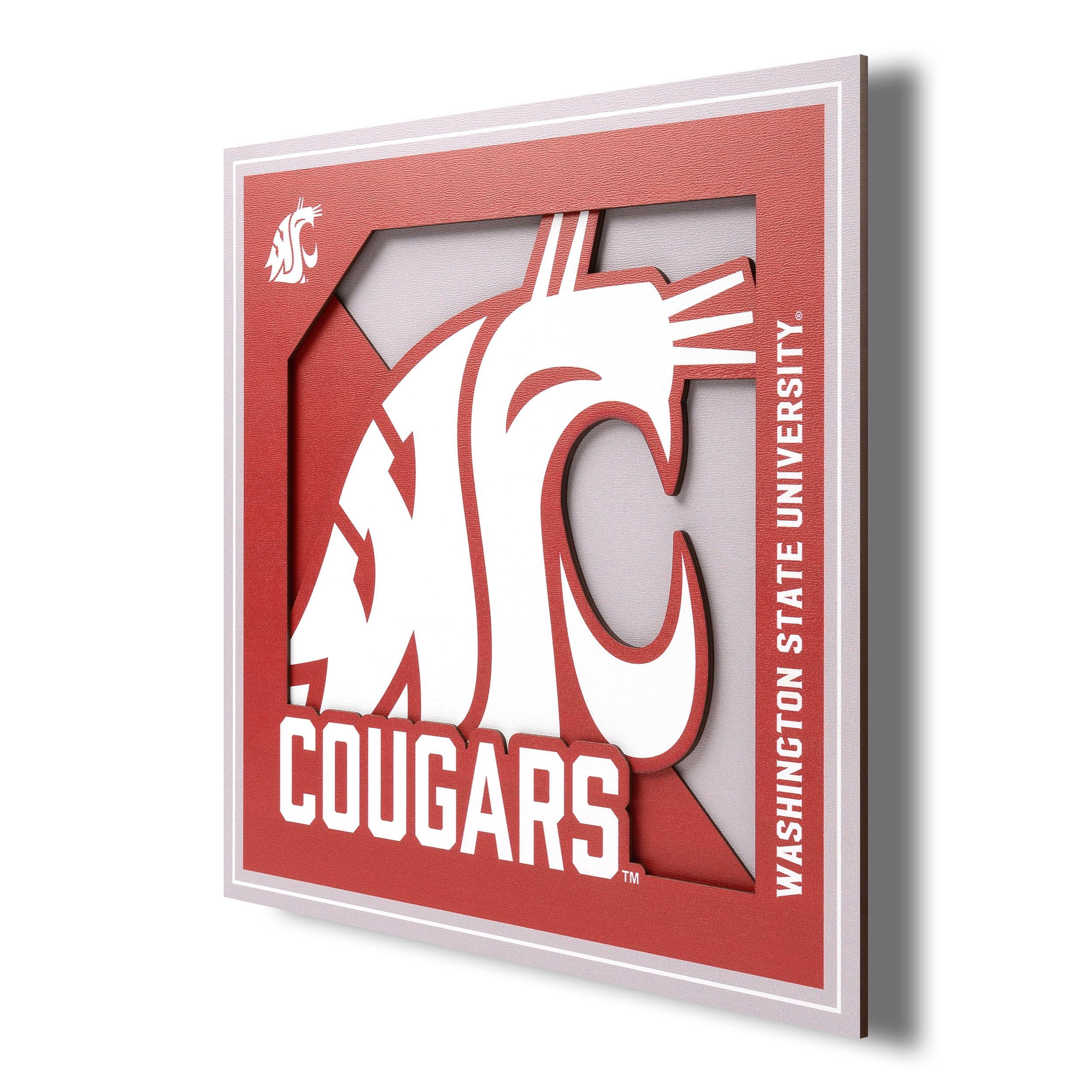 YTF NCAA Washington State Cougars 3D Logo Series Wall Art 12X12 ...
