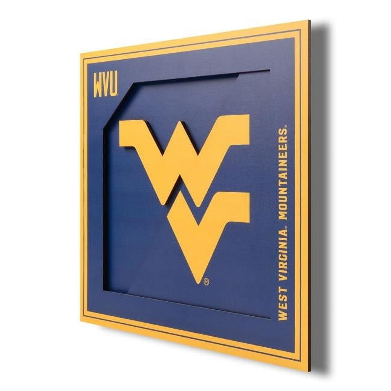 YTF NCAA West Virginia Mountaineers 3D Logo Series Wall Art 12X12 ...