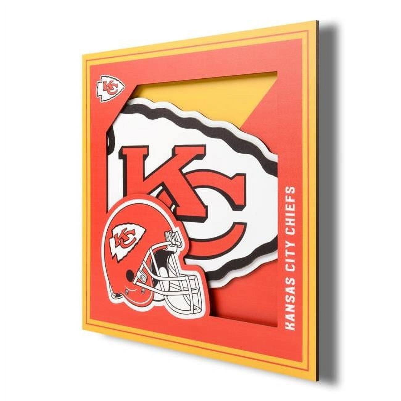 YTF NFL Kansas City Chiefs 3D Logo Series Wall Art 12X12 - Walmart.com