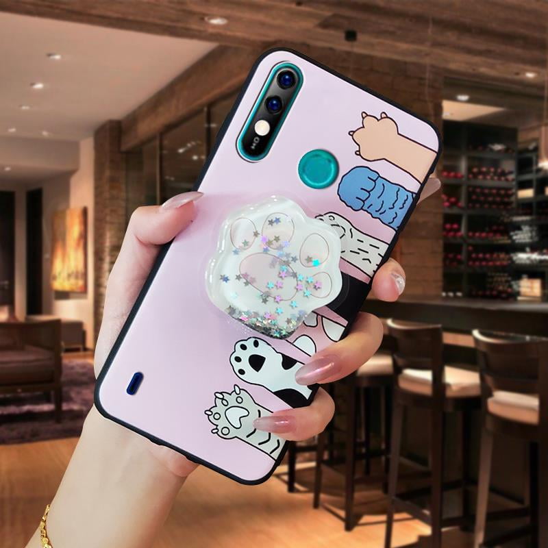 YTF-Phone Case For Itel A56/A56 Pro, Rotatable stand quicksand phone ...